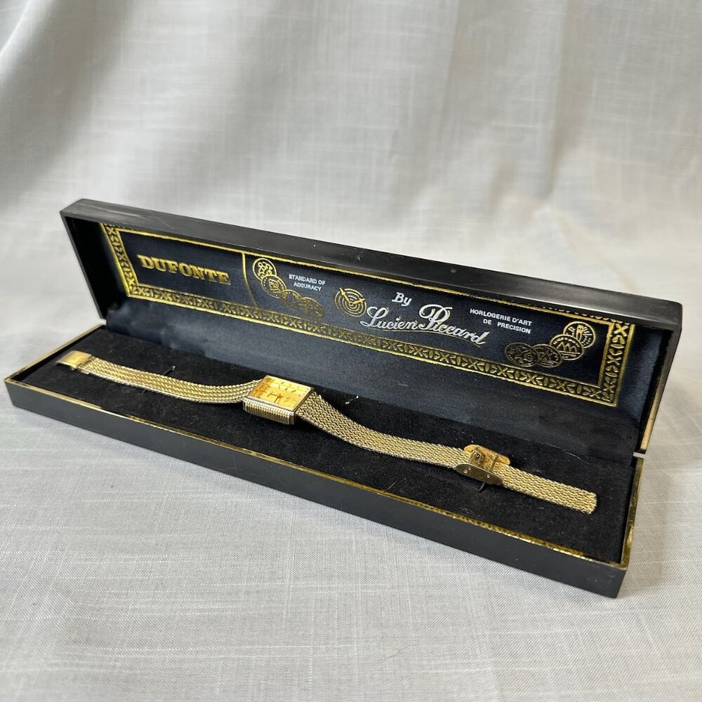 Vintage Dufonte By Lucien Piccard Gold Tone Watch - Gem